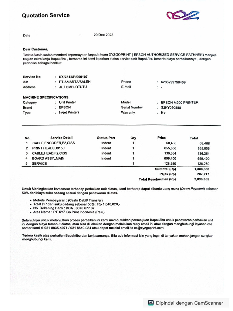 Biaya Service Charge | PDF