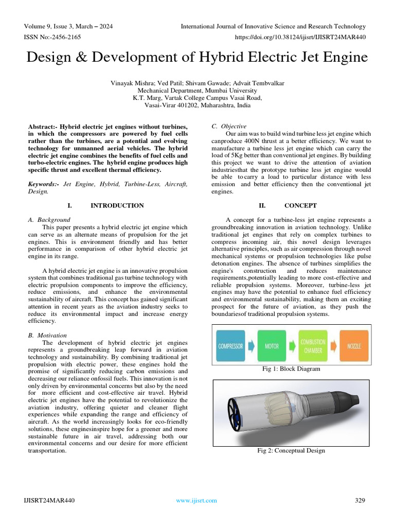 Design & Development of Hybrid Electric Jet Engine | PDF | Electric ...