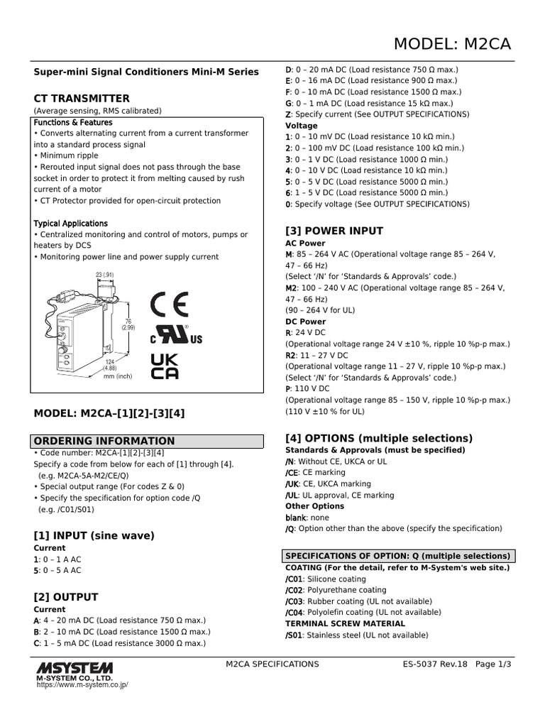 M2CA Device | PDF | Alternating Current | Direct Current