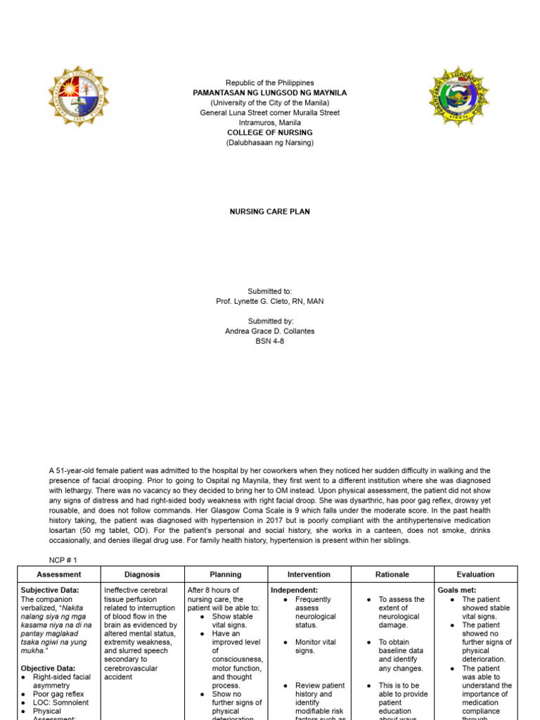 NCP Stroke | PDF | Medicine | Human Diseases And Disorders