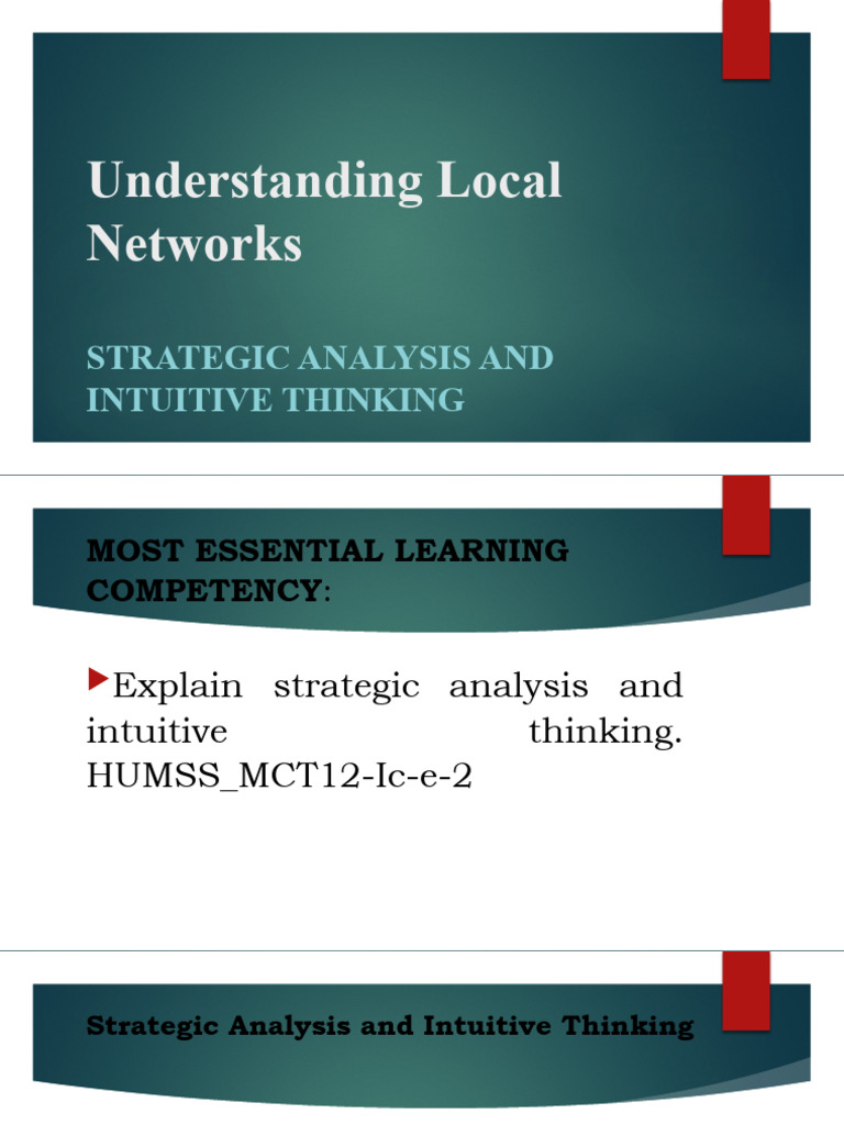 TNCT Q3W4P1 Strategic Analysis and Intuitive Thinking | PDF | Thought | Intuition