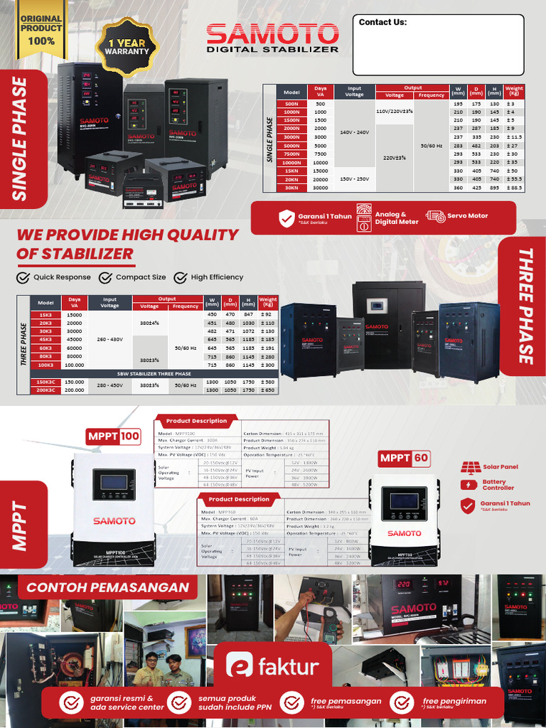 Samoto Inverter and Stabilizer Overview | PDF | Mains Electricity ...