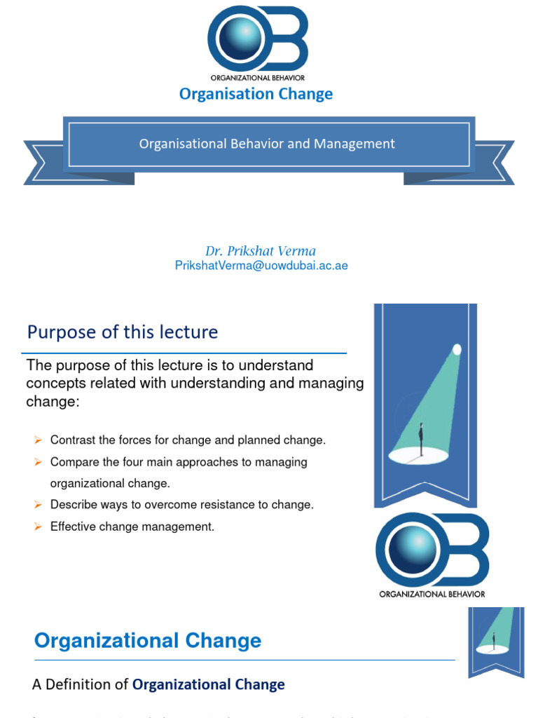 Lecture 8 - Organisation Change | PDF | Organization Development | Change Management