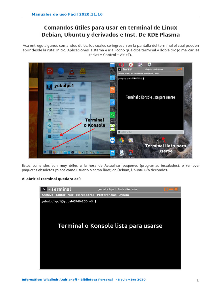 Comandos Utiles Terminal de Linux | PDF | Tecnologías de la información | Ingeniería Informática