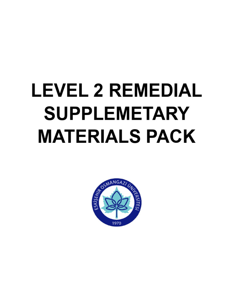 Level 2 Remedial Supplementary Materials Pack | PDF | Adjective | Subject (Grammar)