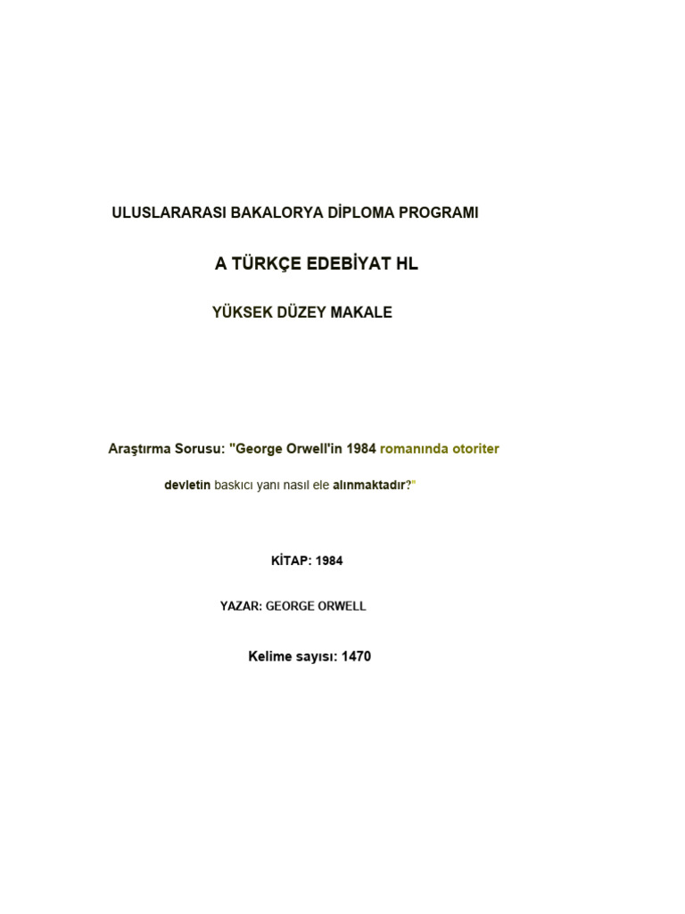 Tam Puan Almiş HL Makale Örneği̇ | PDF