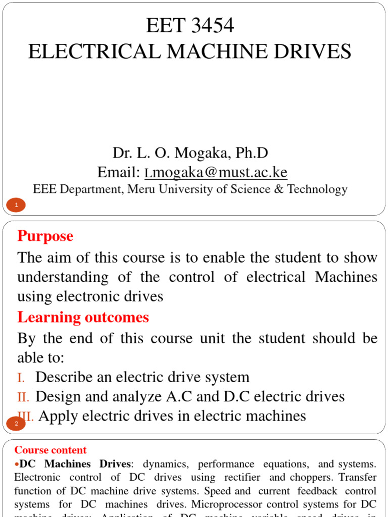 Eet 3454 Lecture Notes 31 01 2024 Pdf Electric Motor Rectifier