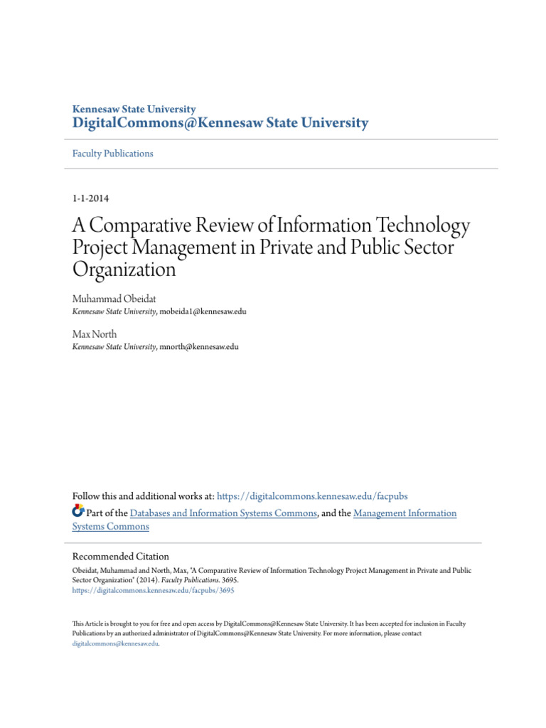 A Comparative Review of Information Technology Project Management | PDF ...