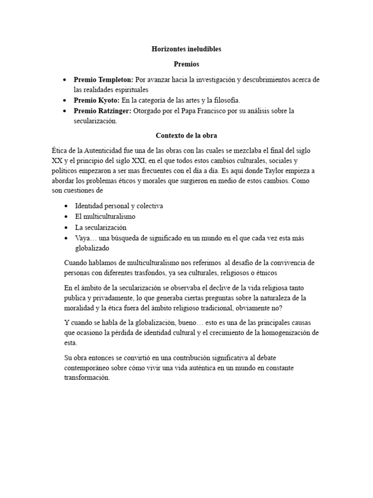 Charles Taylor | PDF | Experiencia | Motivación