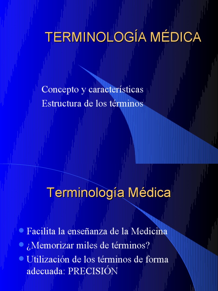 Terminología Médica: Estructura y Uso | PDF | Taxonomía (biología) | latín
