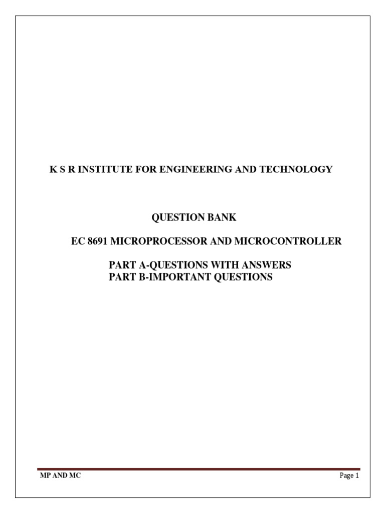 Param MP MC QUESTION BANK | PDF | Central Processing Unit | Assembly Language