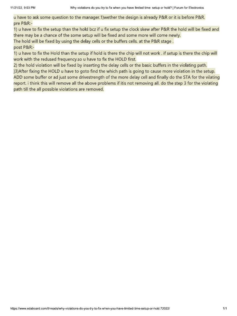 Setup and Hold VVVVVV | PDF