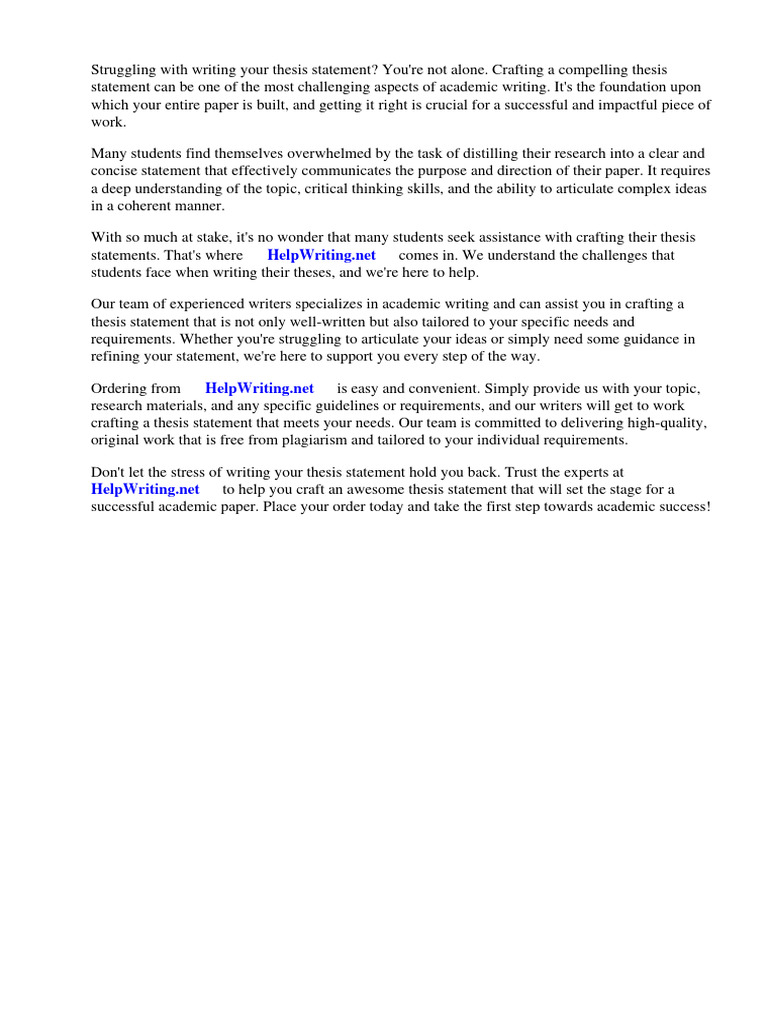 Writing An Awesome Thesis Statement | PDF | Essays | Thesis