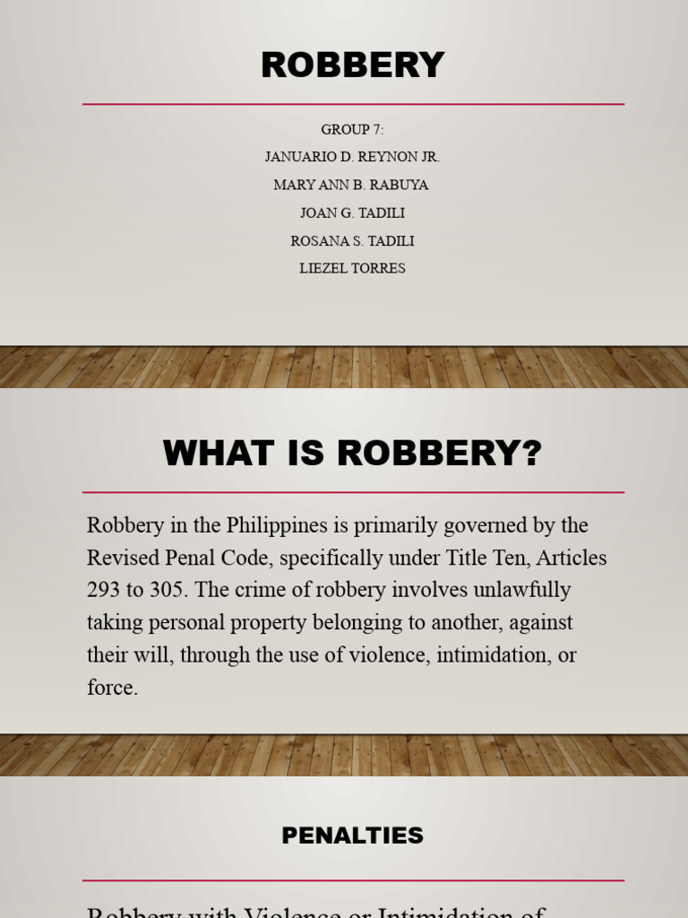 Robbery | PDF | Robbery | Violence