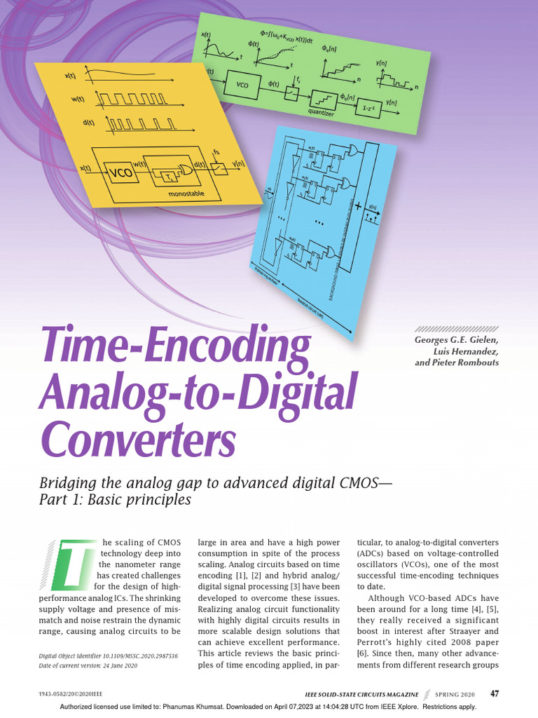 Time Encoding Analog To Digital Converters Bridging The Analog Gap To Advanced Digital Cmos Part