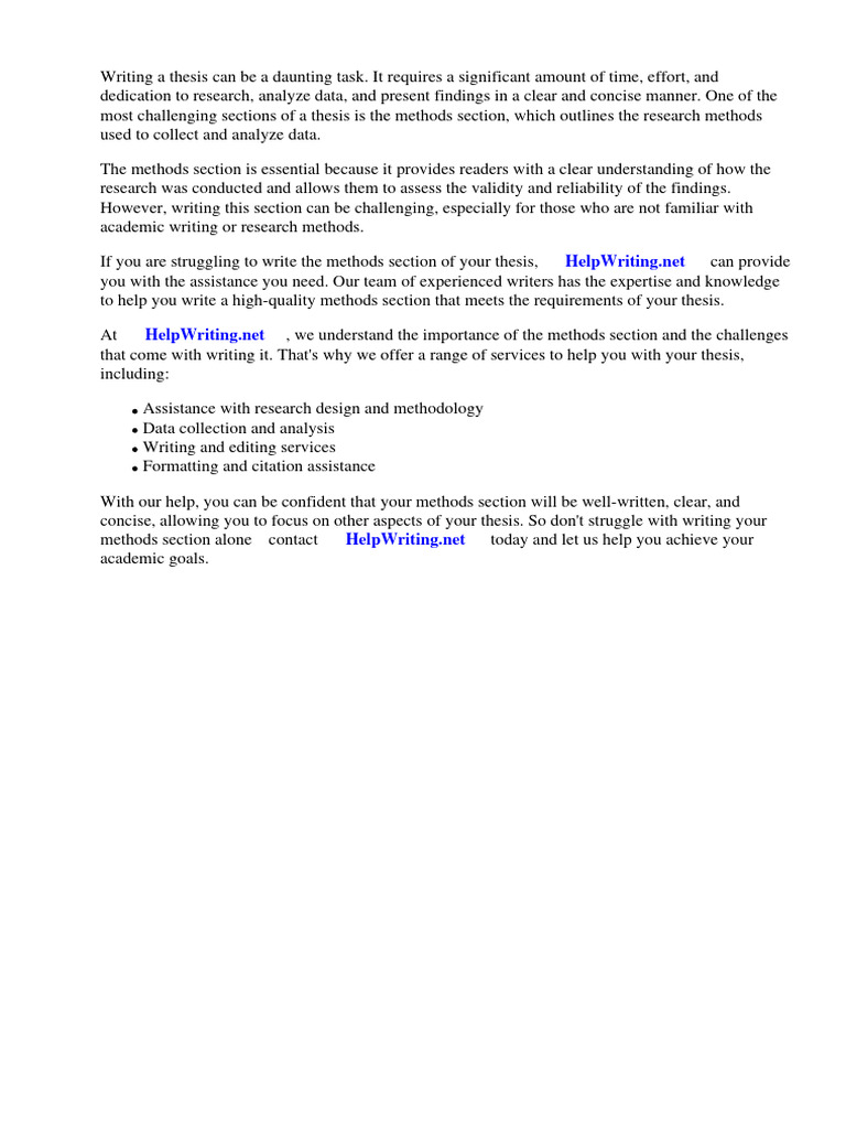 Thesis Methods Section Sample | Download Free PDF | Methodology | Quantitative Research