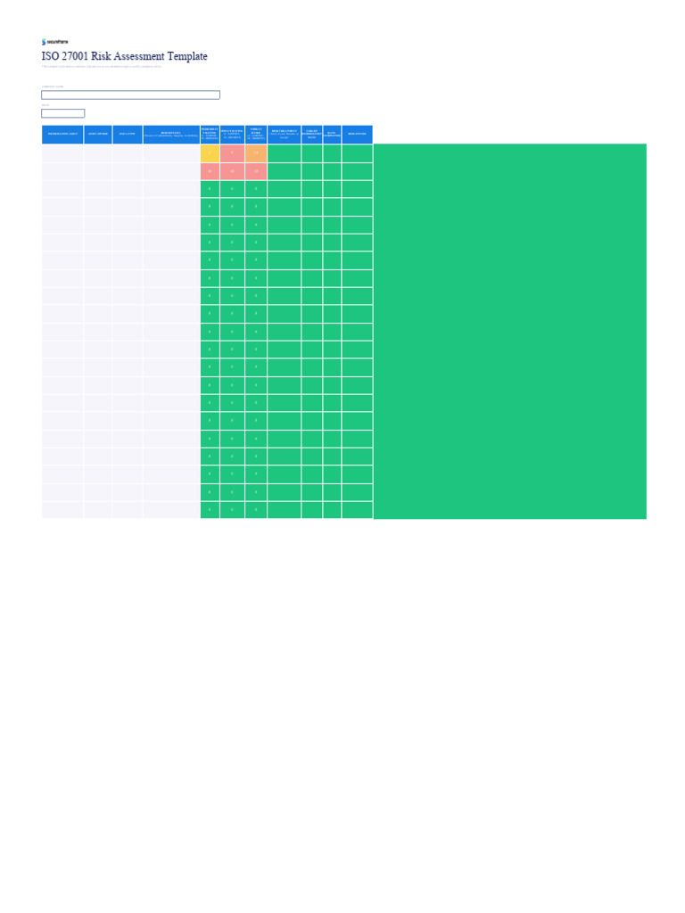 ISO 27001 Risk Assessment Template | PDF | Risk