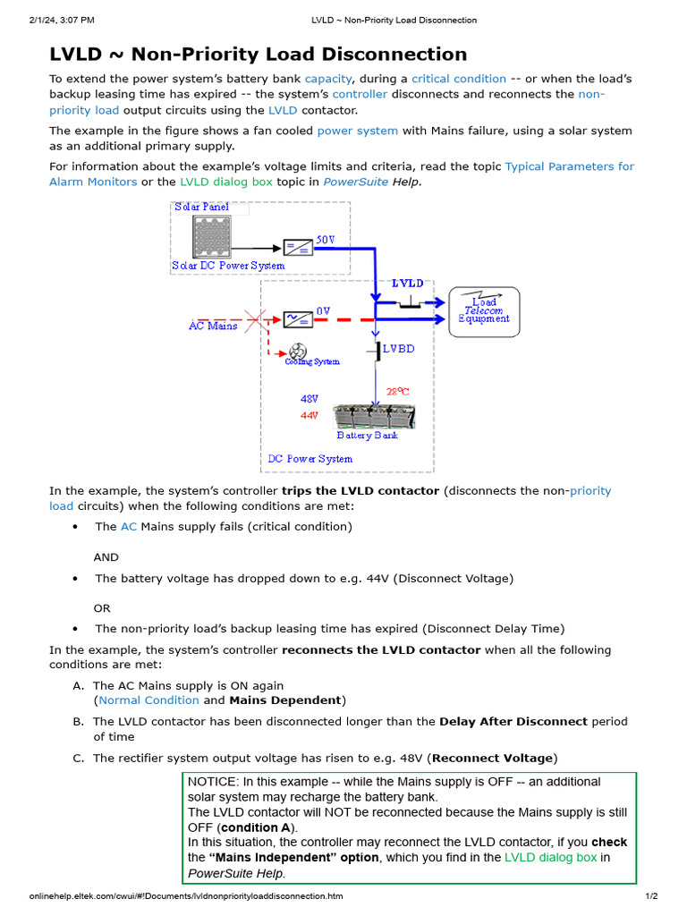 LVLD Non-Priority Load Disconnection Guide | PDF | Mains Electricity ...