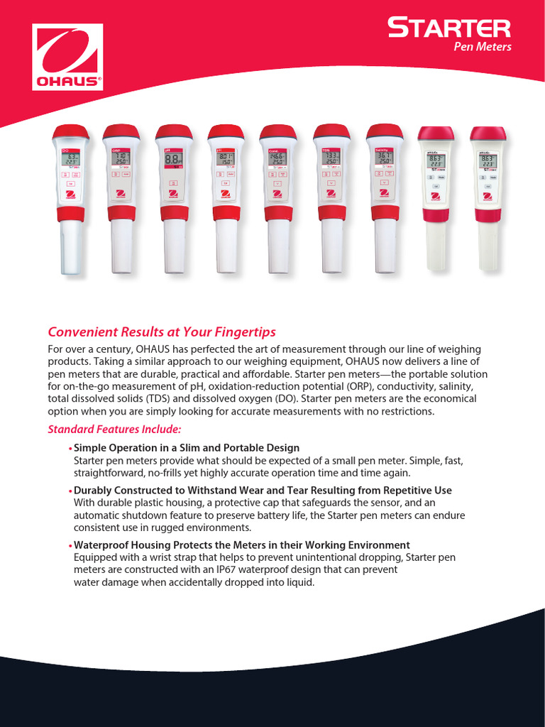 Starter Pen Meters Datasheet en 80774677 - J | PDF | Ph | Salinity