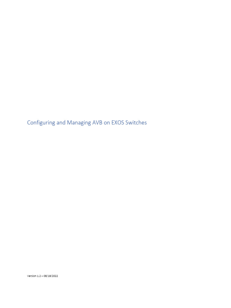 AVB Configuration for EXOS Switches | PDF | Computer Standards ...