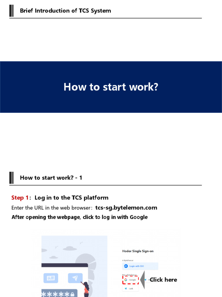 TCS Manual - How to start work Q3 | PDF