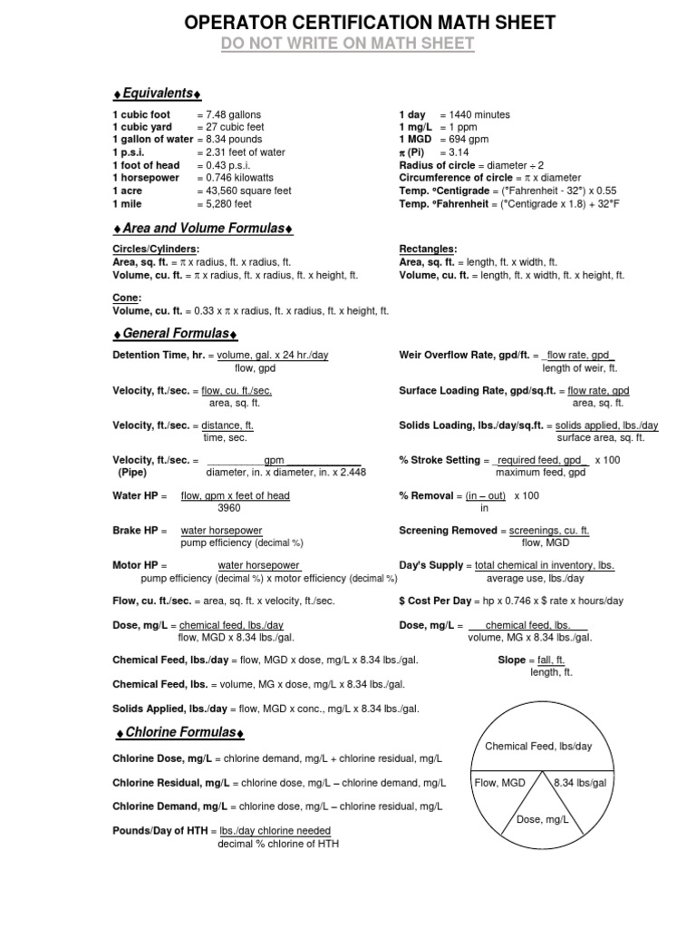 Do Not Write On Math Sheet: Equivalents | PDF | Chemical Engineering ...