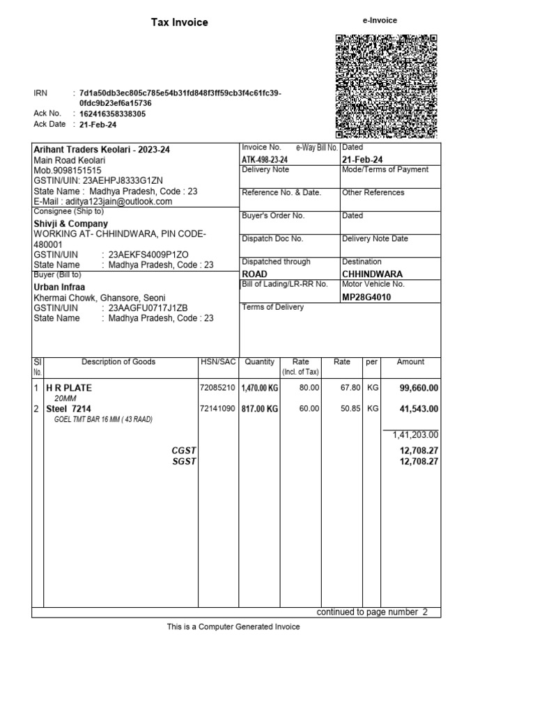 Tax Invoice | PDF | Taxes | Payments