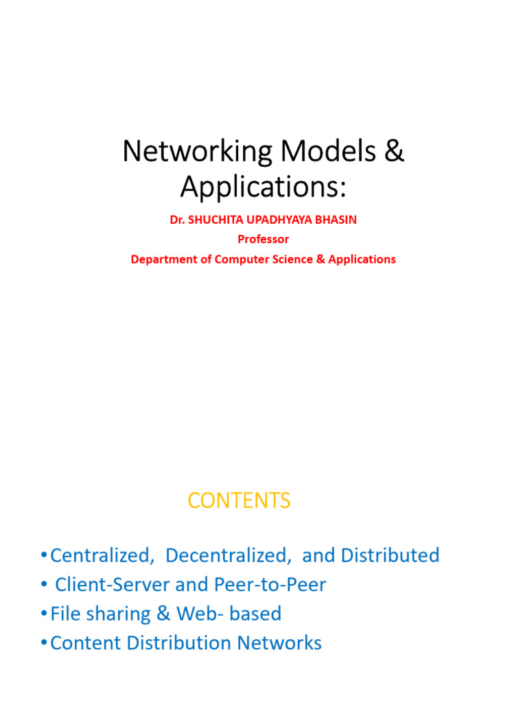 Notes - 1052 - UNIT-I - Lesson 4 - Network Models | PDF | Peer To Peer ...