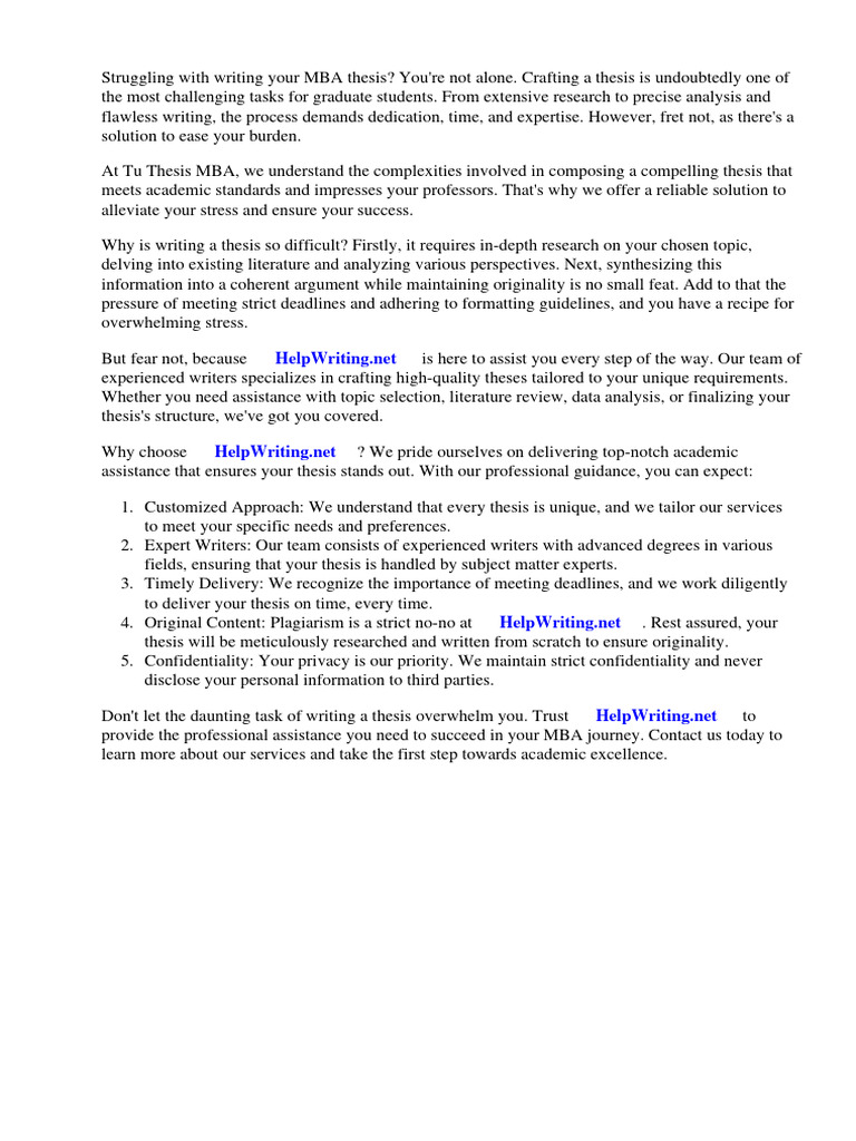 Tu Thesis Mba | PDF | Thesis | Capital Structure