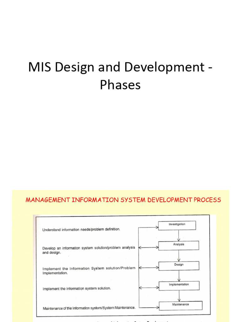 MIS Design and Development Phases | PDF | Feasibility Study | Information System