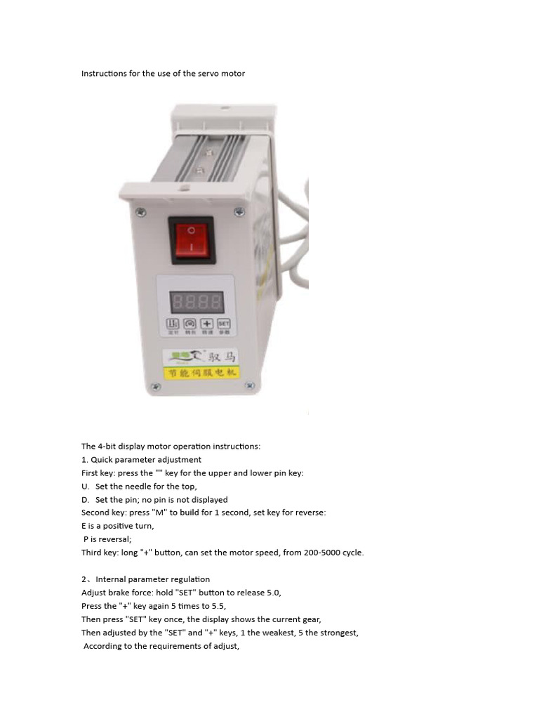 TC55H Servo Motor Operation Guide | PDF | Cooking, Food & Wine