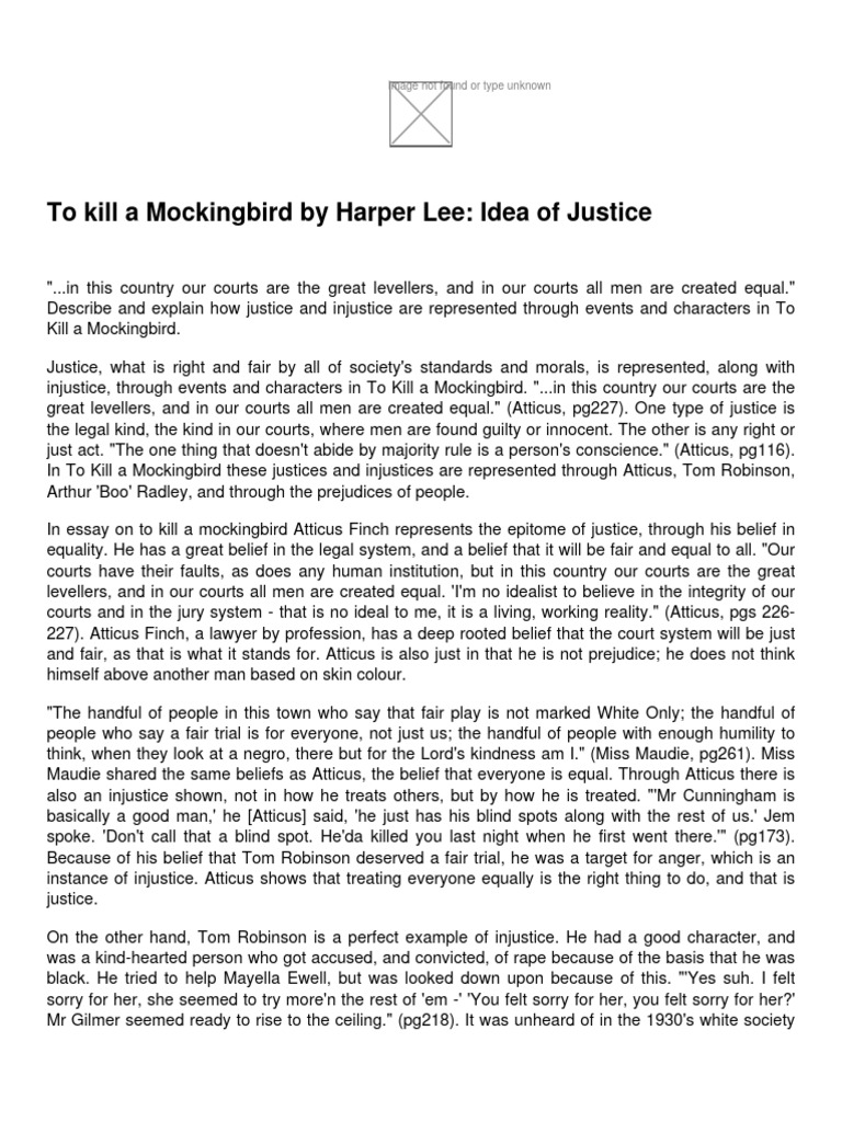 To Kill A Mockingbird by Harper Lee Idea of Justice | PDF | To Kill A ...