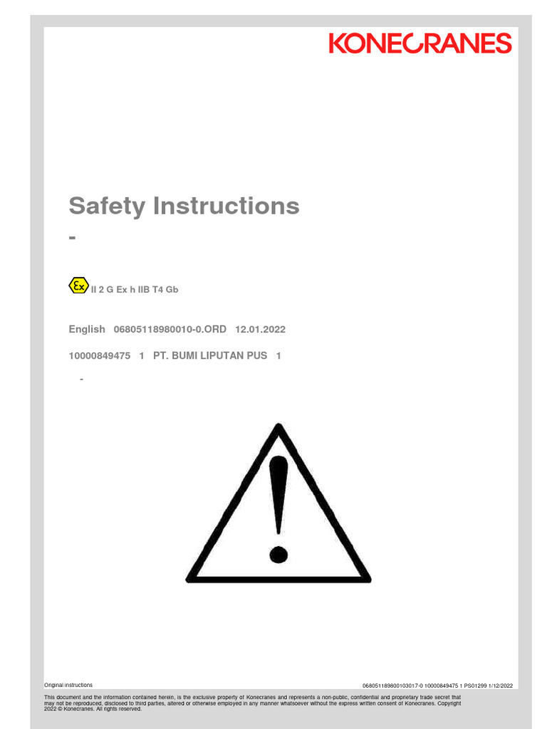 DOC1304686 - Safety Instructions | PDF | Crane (Machine) | Switch
