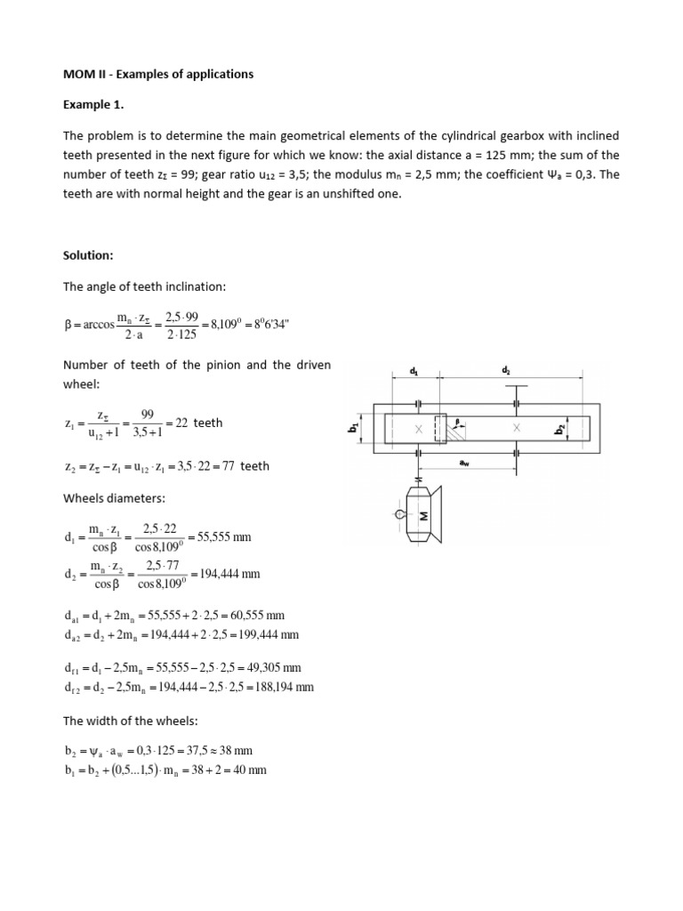 Aplications MOM II-examples | PDF | Gear | Temporal Rates
