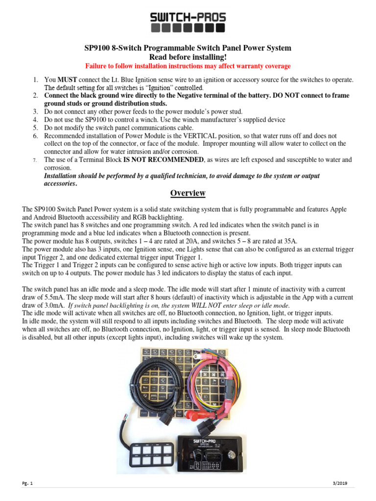 SP9100 Rev1.2 Directions | PDF | Electrical Connector | Switch