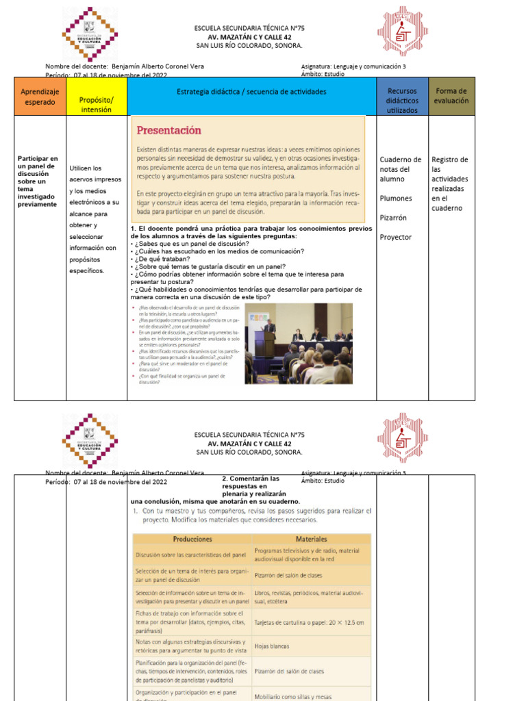 Guía para un Panel de Discusión Escolar | PDF | Crecimiento personal y ...