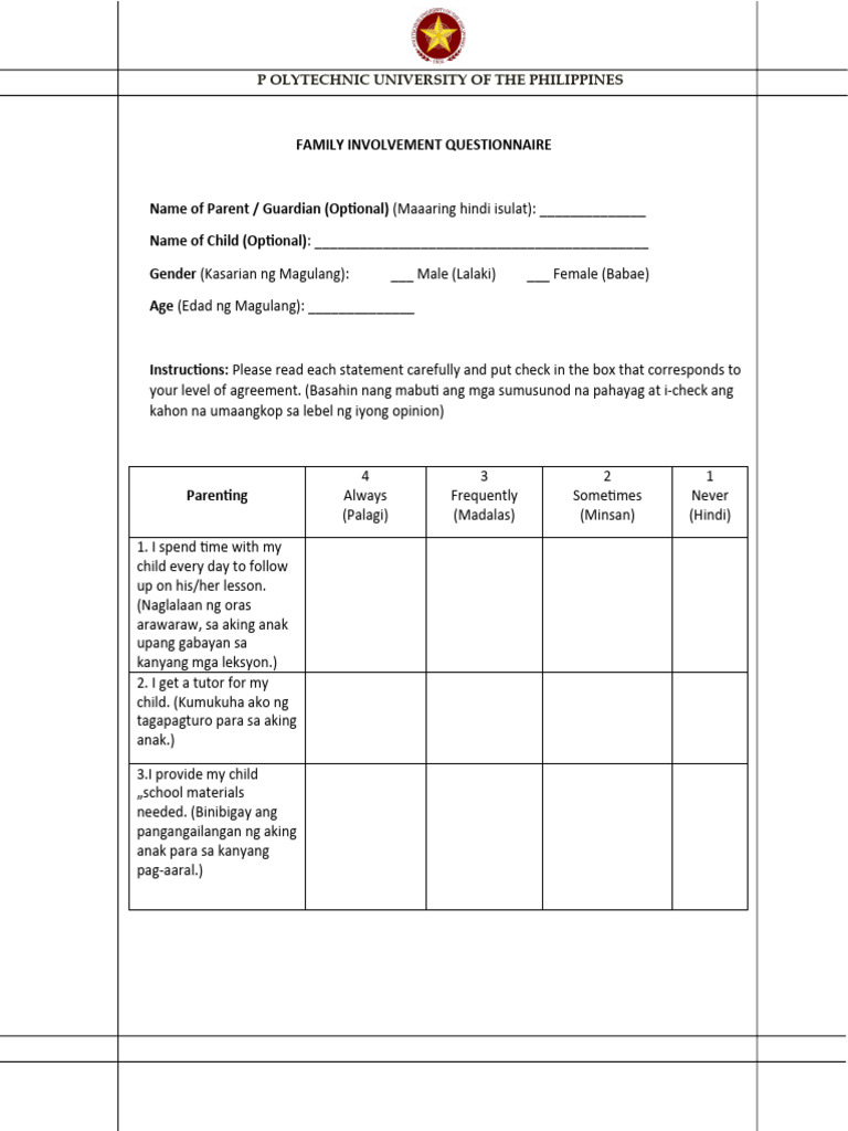 Research Instrument | PDF