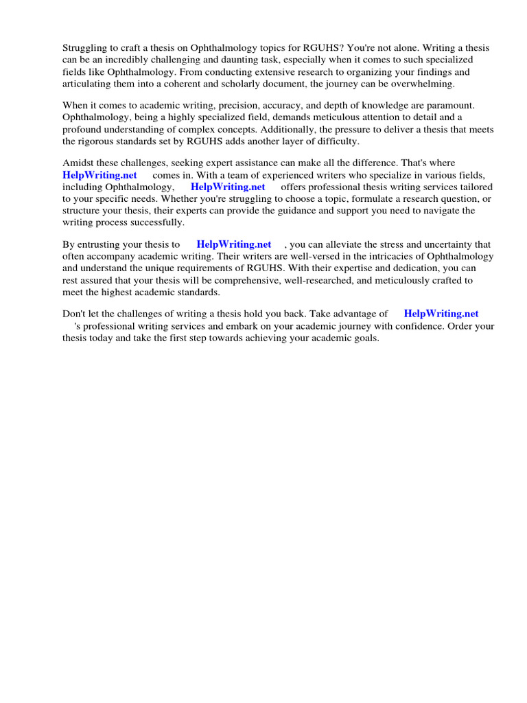 Thesis Topics Ophthalmology Rguhs | PDF | Medicine | Public Health