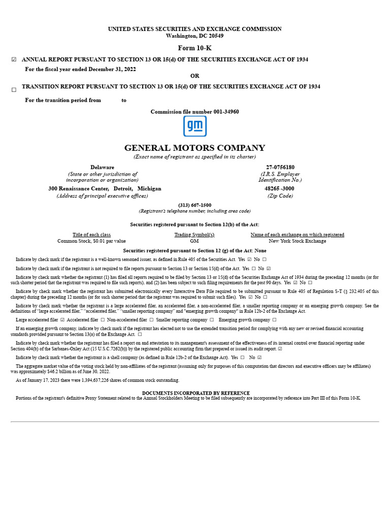 NYSE_GM_202 | PDF | General Motors | Electric Vehicle