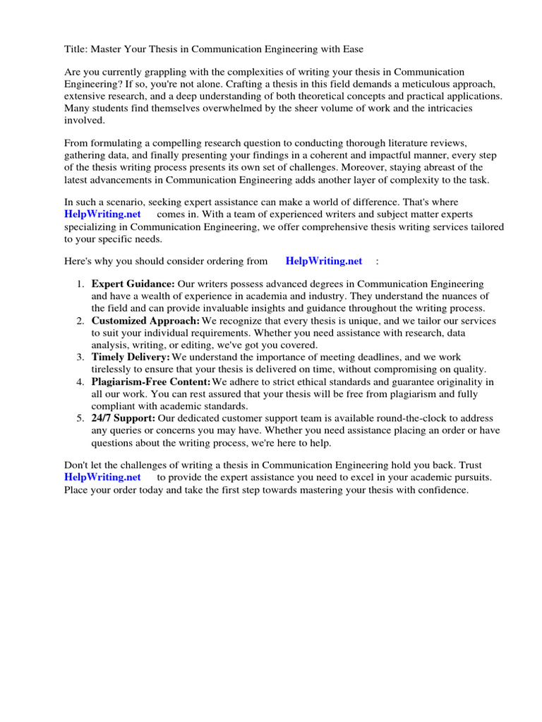 Thesis Communication Engineering | Download Free PDF | Communication ...