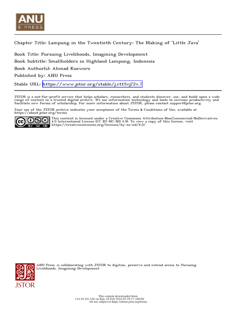 Kusworo LampungTwentiethCentury 2014 | PDF | Java | Agriculture