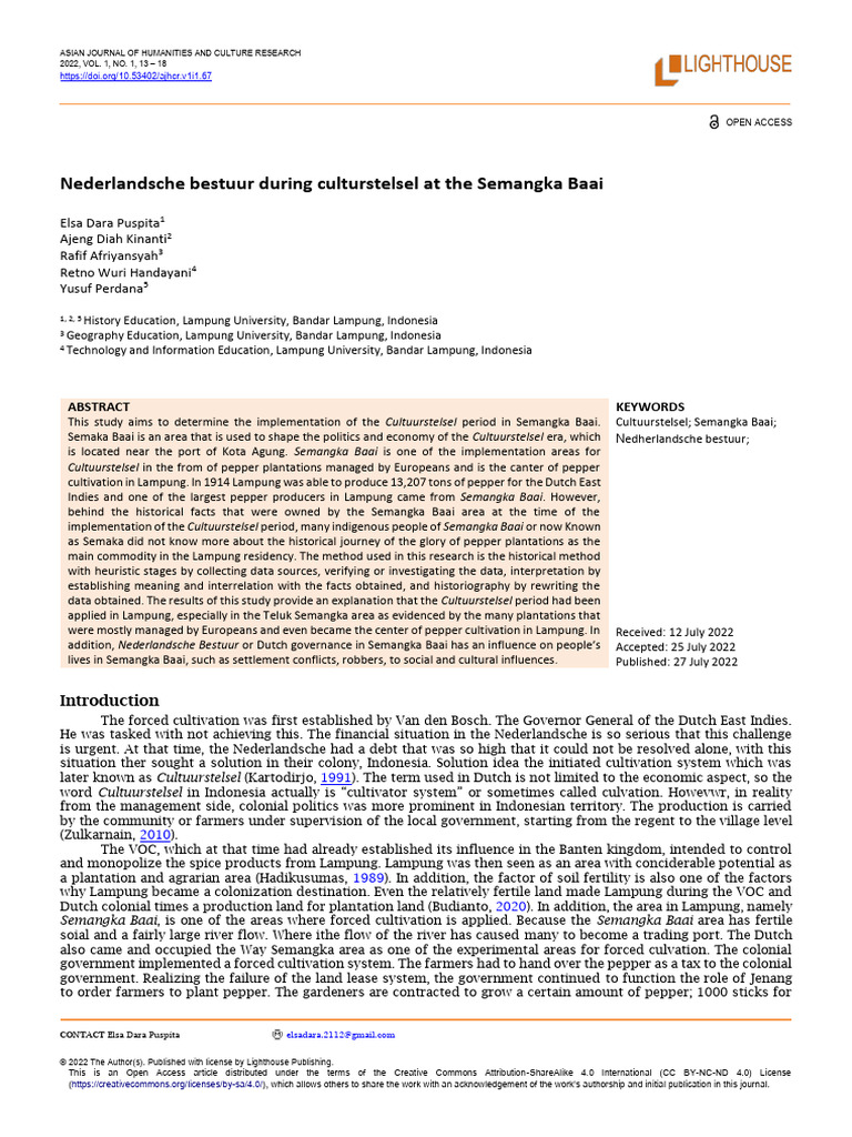 Dutch Rule & Cultuurstelsel in Semangka | PDF | Geology | Earth Sciences