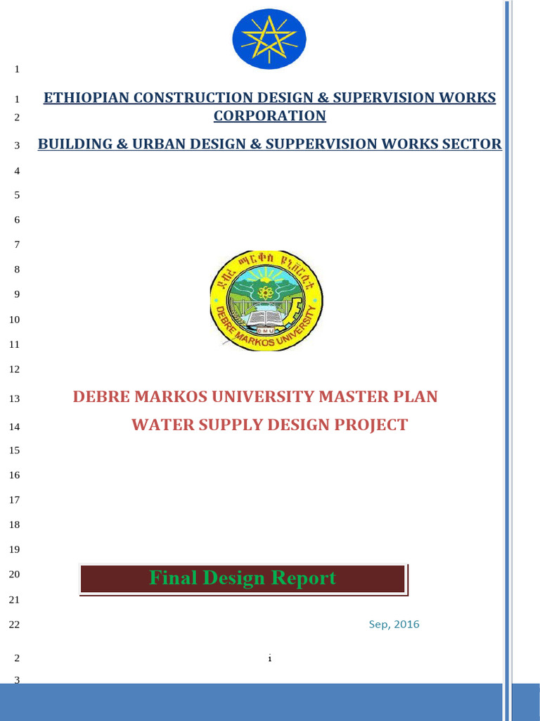 Water Supply Design Report for Debre Markos | PDF | Dam | Pipe (Fluid ...