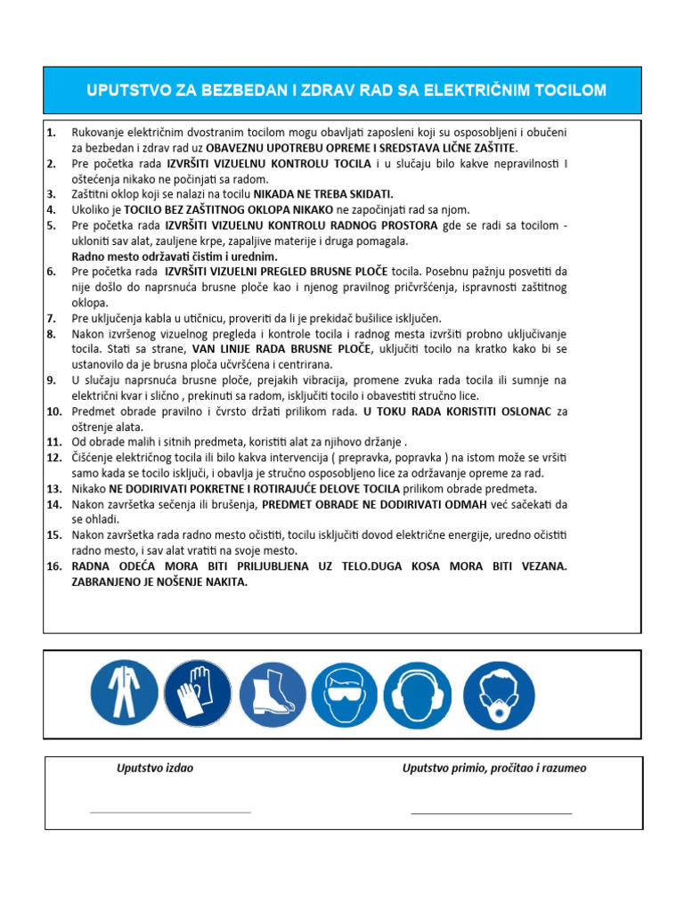 Elektricno Tocilo | PDF