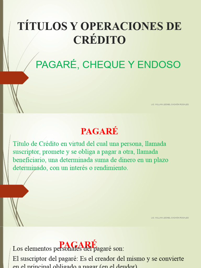 Pagare, Cheque y Endoso | PDF | Cheque | Bancos