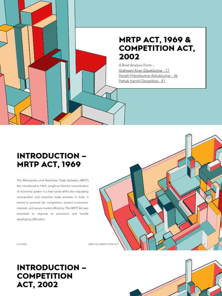 MRTP & Competition PPT (Team 1 Presentation PDF Format) | PDF ...