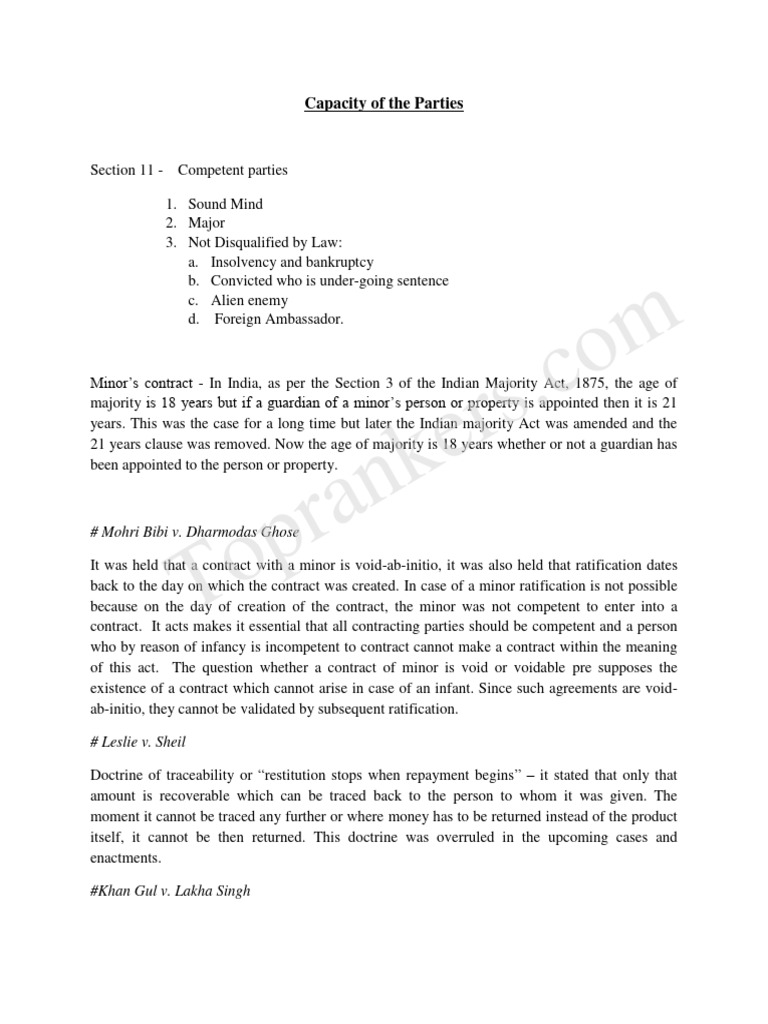 ICA Notes - Capacity5216905 | PDF | Equity (Law) | Legal Remedy