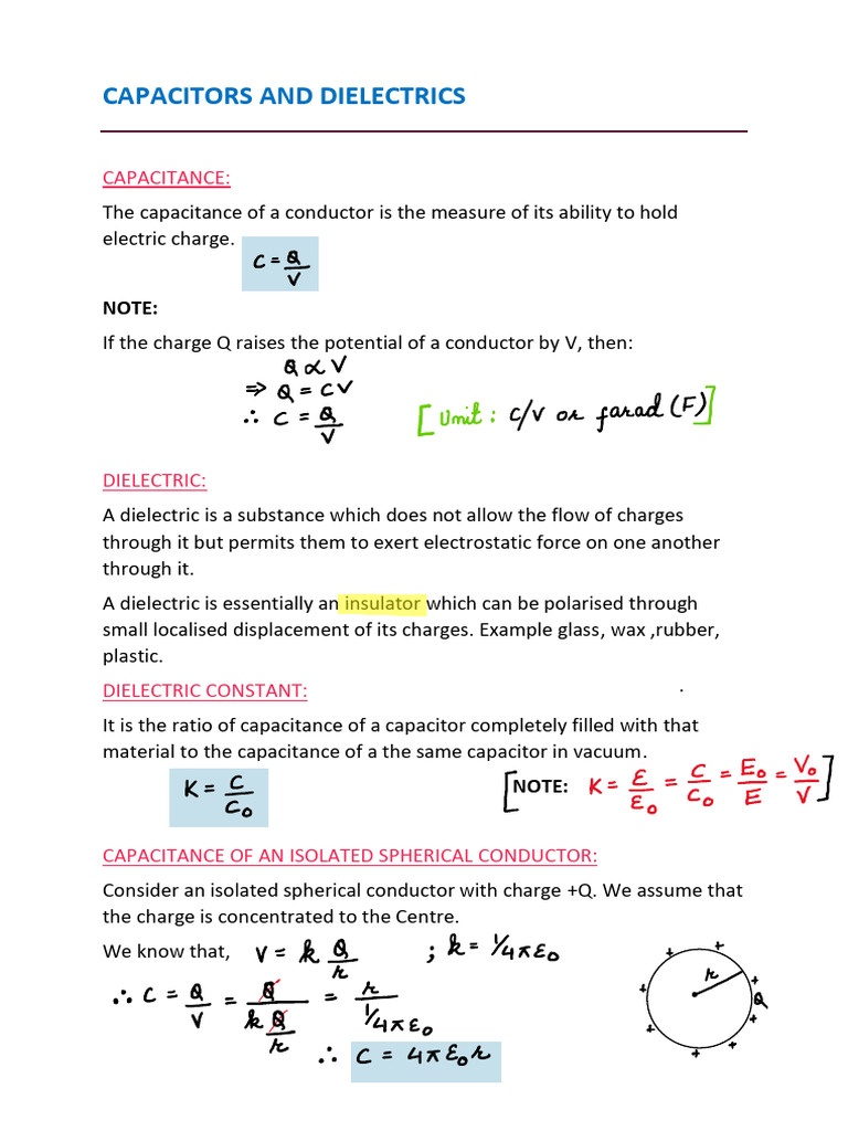 Capacitors and Capacitance | PDF | Capacitance | Capacitor