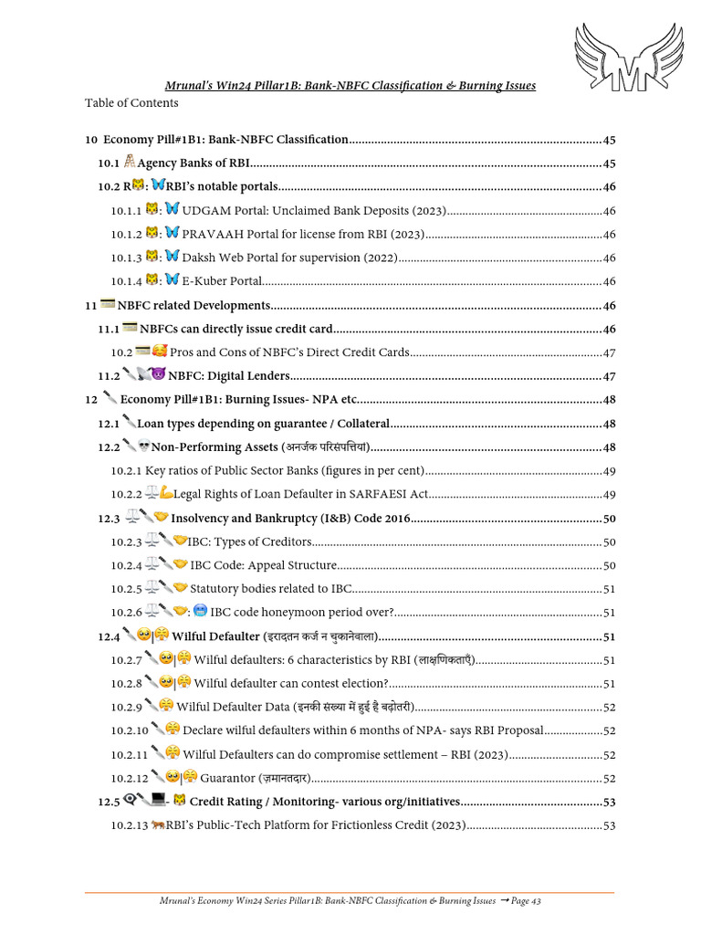 Win24 1B Bank NBFC Classification Burning Issues | PDF | Loans | Non Bank Financial Institution