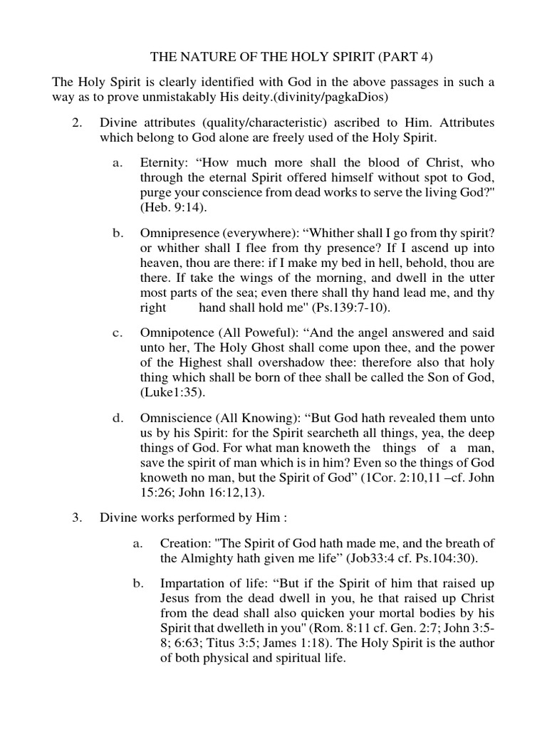 Part 4 - The Nature of The Holy Spirit | PDF | God | Holy Spirit